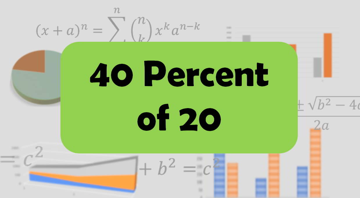 What Is 40 Percent Of 20 Dollars Pounds Euro Or Rupees Calculation